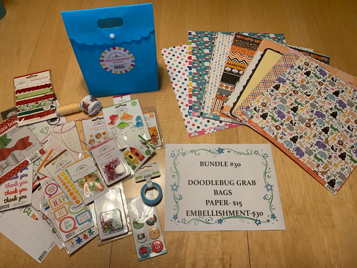 DOODLEBUG Grab Bags- Stickers, Paper, Embellishments, Doodle-Pops ...