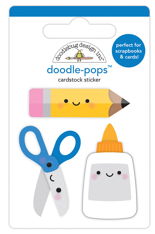 Doodlebug Design School Days Doodle-Pops 3 Dimensional Cardstock Stick ...